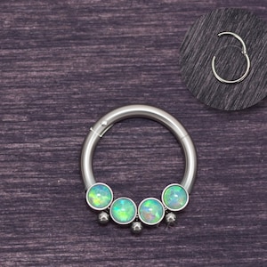 Implant Grade Titanium Daith Jewelry - Septum Ring 16g With Opal, Daith ...
