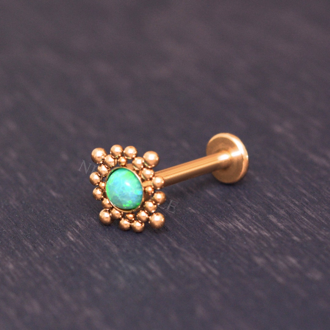 Surgical Steel Labret Piercing Jewelry - Lip Ring, Internally Threaded ...