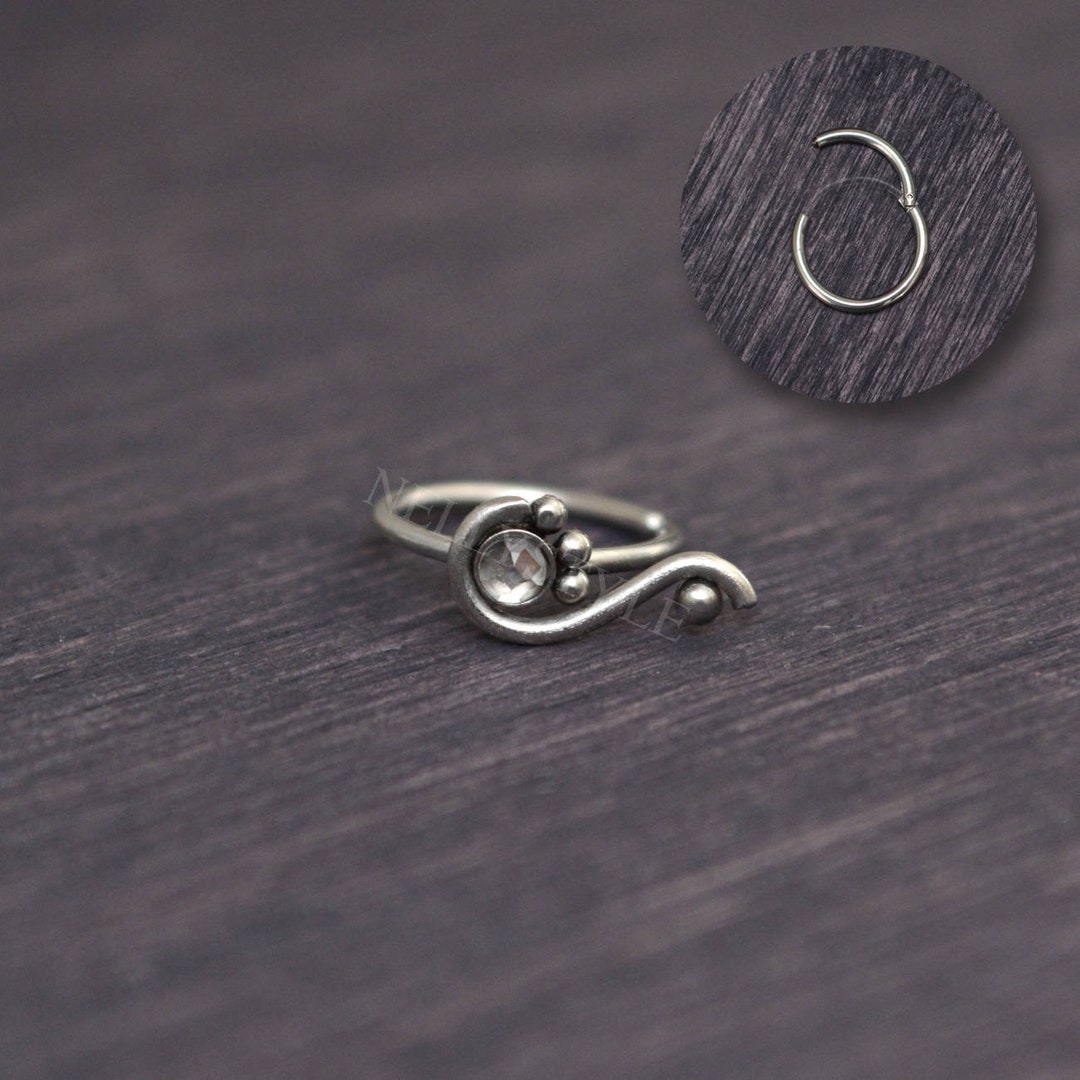 Titanium Tragus Jewelry - CZ Cartilage Hoop, Conch Piercing Jewelry ...