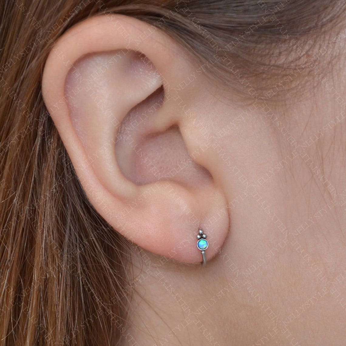 Implant Grade Titanium Nose Ring 18g With Opal Nose Hoop - Etsy