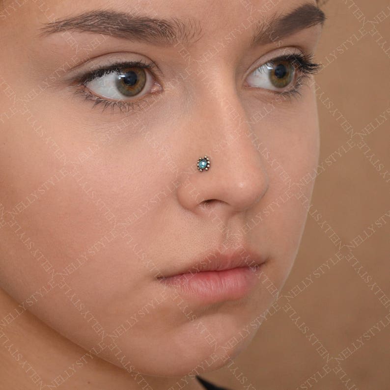 Nose Ring Stud With CZ Stone Surgical Steel Cartilage - Etsy