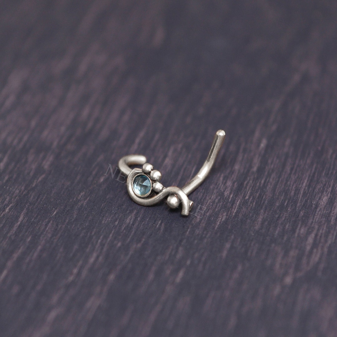 Implant Grade Titanium Nose Stud 18g With CZ - Titanium Nose Jewelry - Etsy