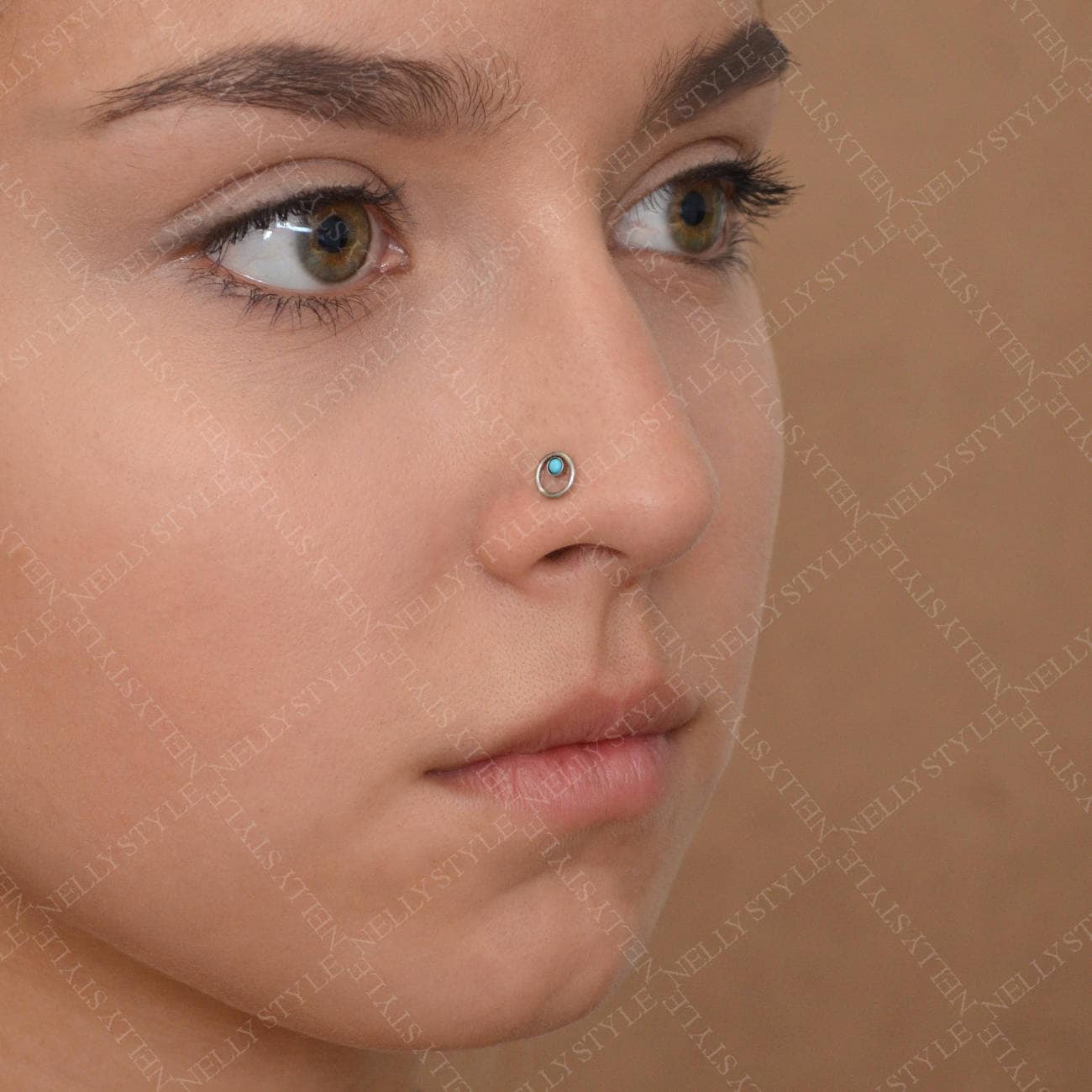 Titan Nasenring mit türkisem Stein Funktioniert als Tragus - Etsy.de
