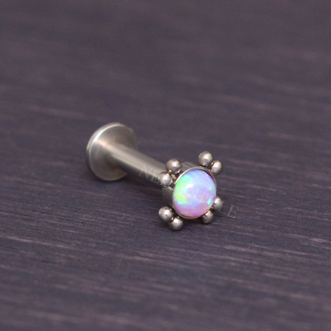 Surgical Steel Labret Jewelry - Opal Lip Piercing Jewelry, Monroe ...
