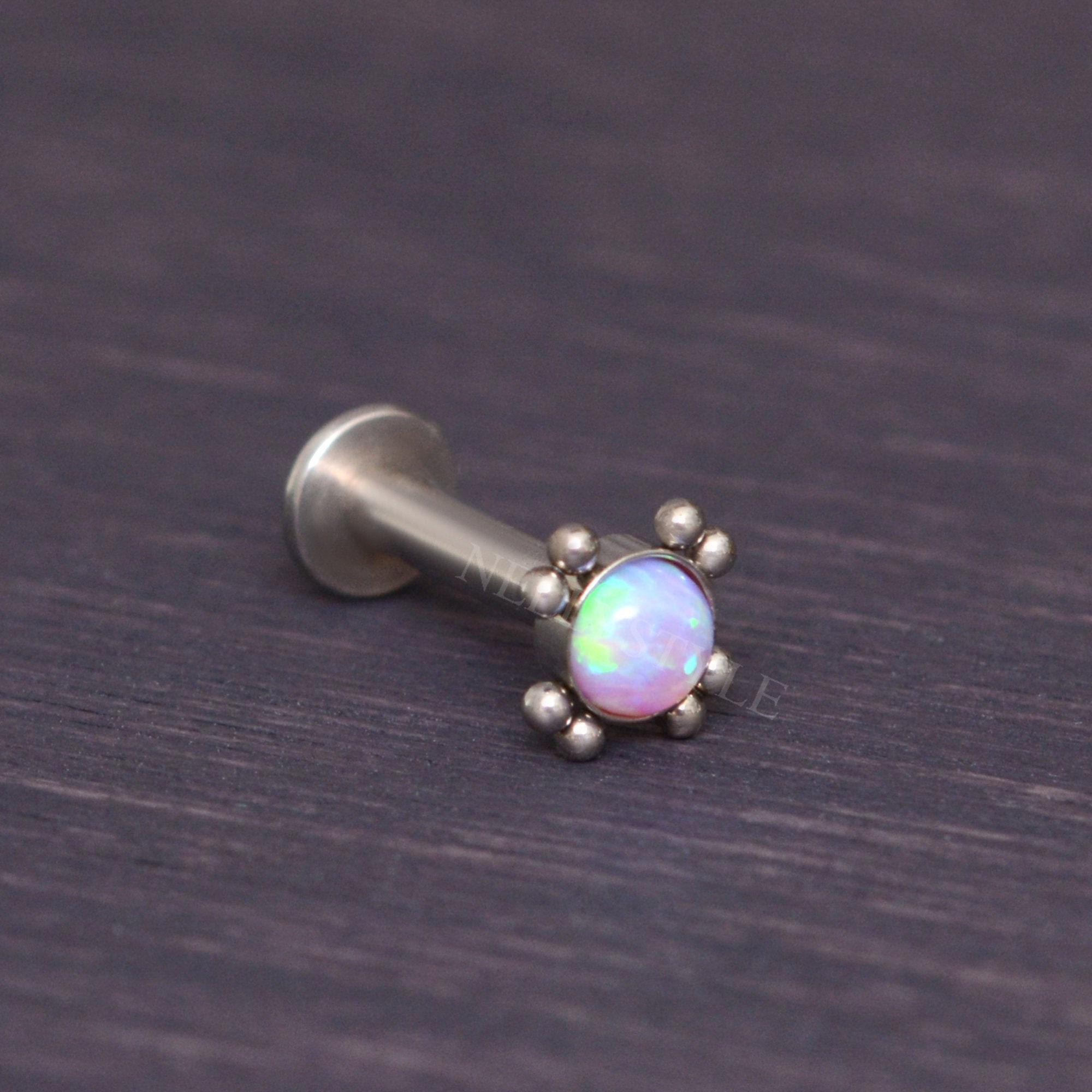 Surgical Steel Labret Jewelry Opal Lip Piercing Jewelry - Etsy
