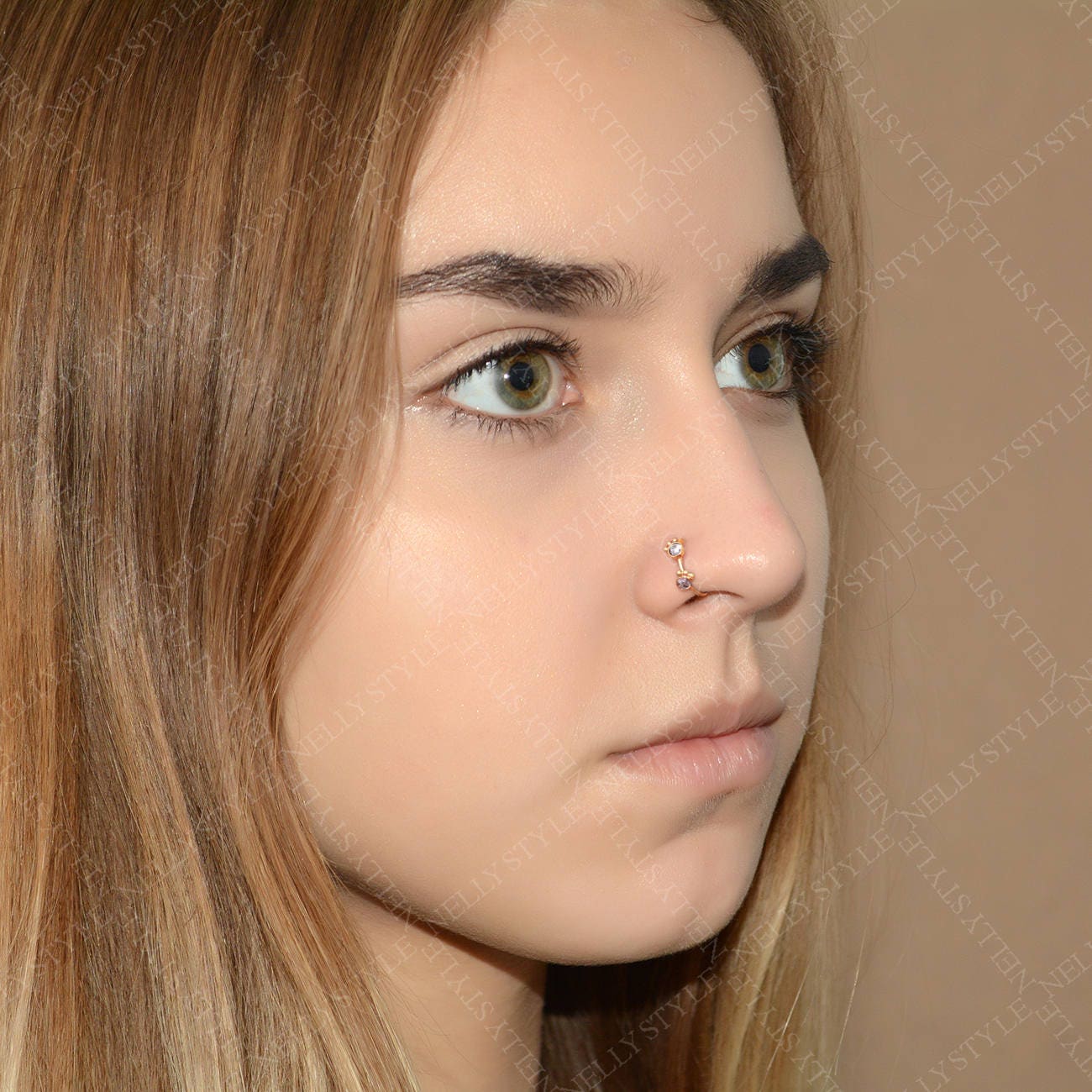 Edelstahl Nasenring mit CZ Stein Nasenschmuck - Etsy.de