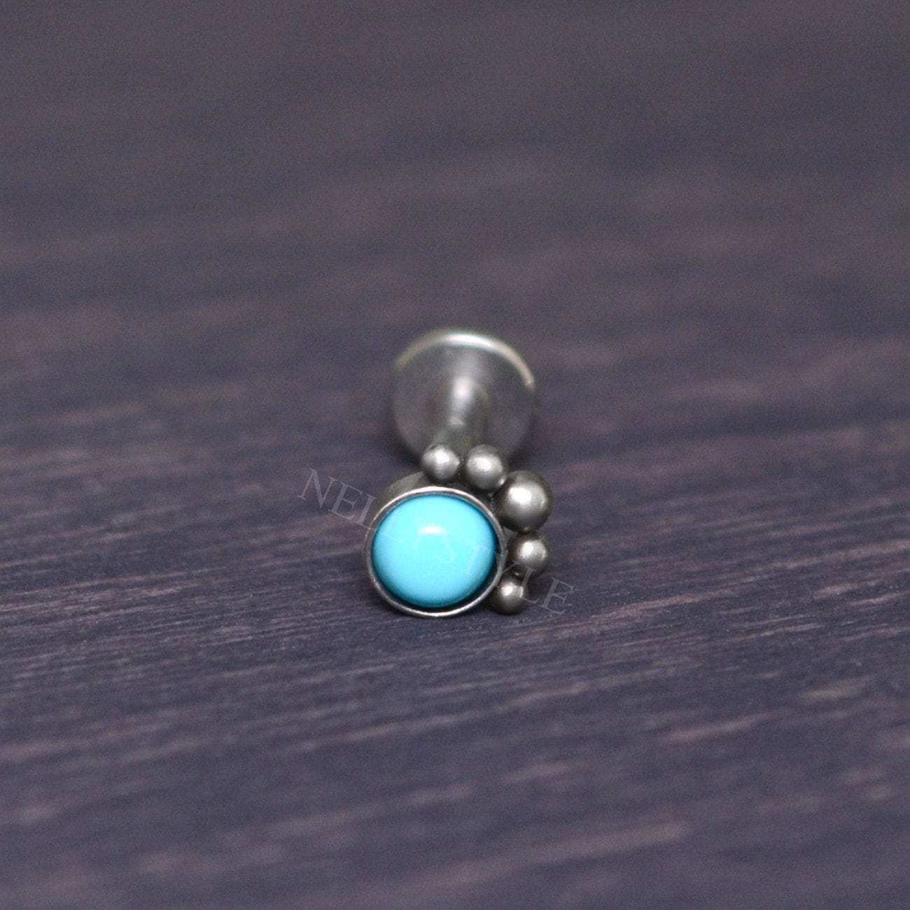 Surgical Steel Labret Jewelry Turquoise Lip Piercing | Etsy