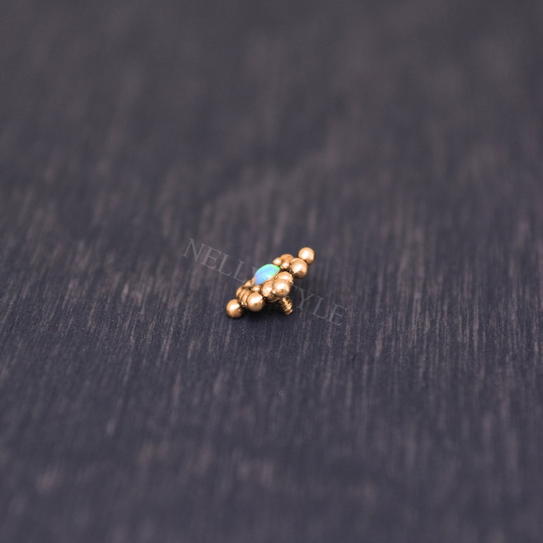 Dermal Jewelry With Opal Stone - 316L Surgical Steel Dermal Top ...