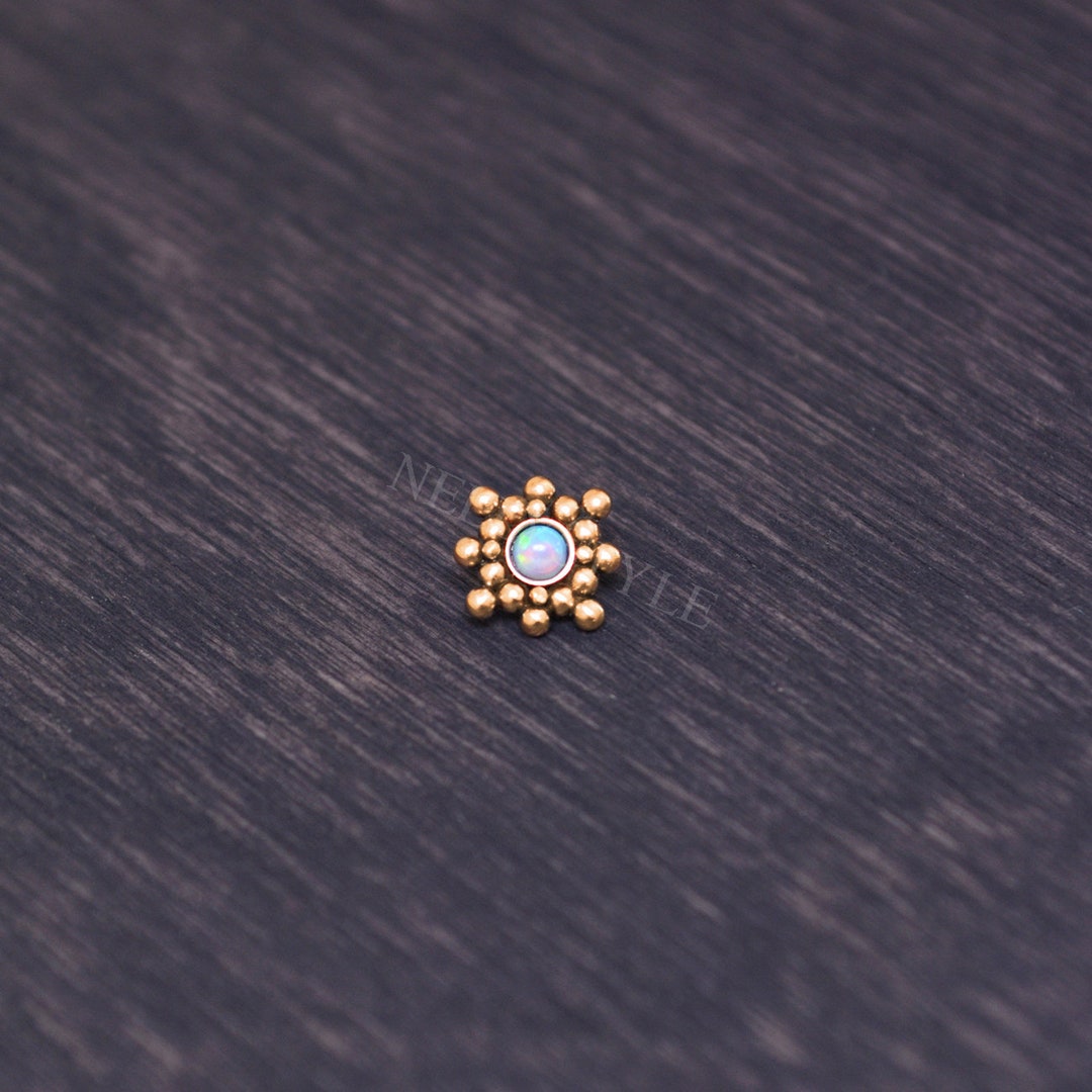 Dermal Jewelry With Opal Stone - 316L Surgical Steel Dermal Top ...