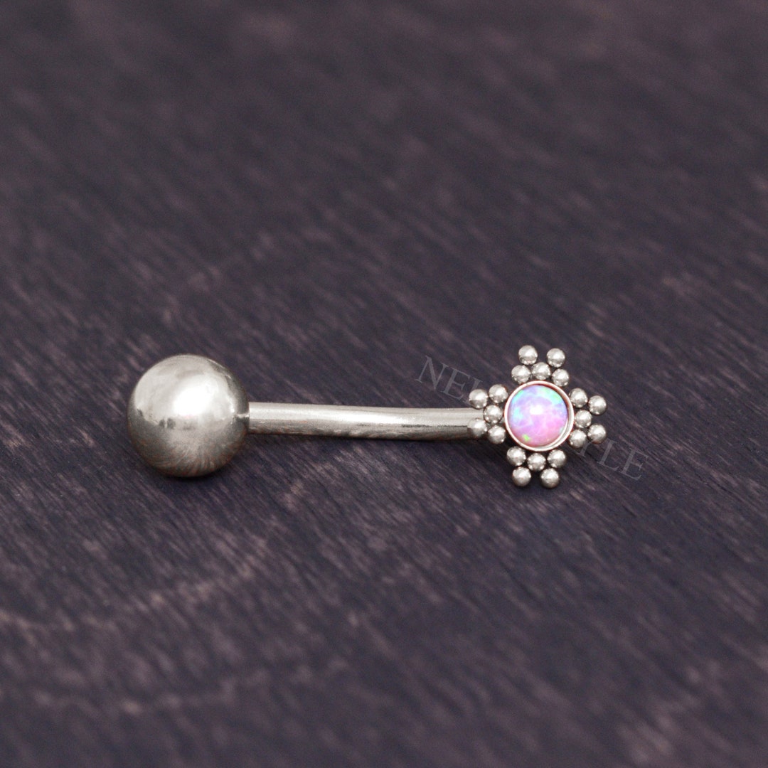 Implant Grade Titanium Belly Bar - Belly Button Ring With Opal, Body ...