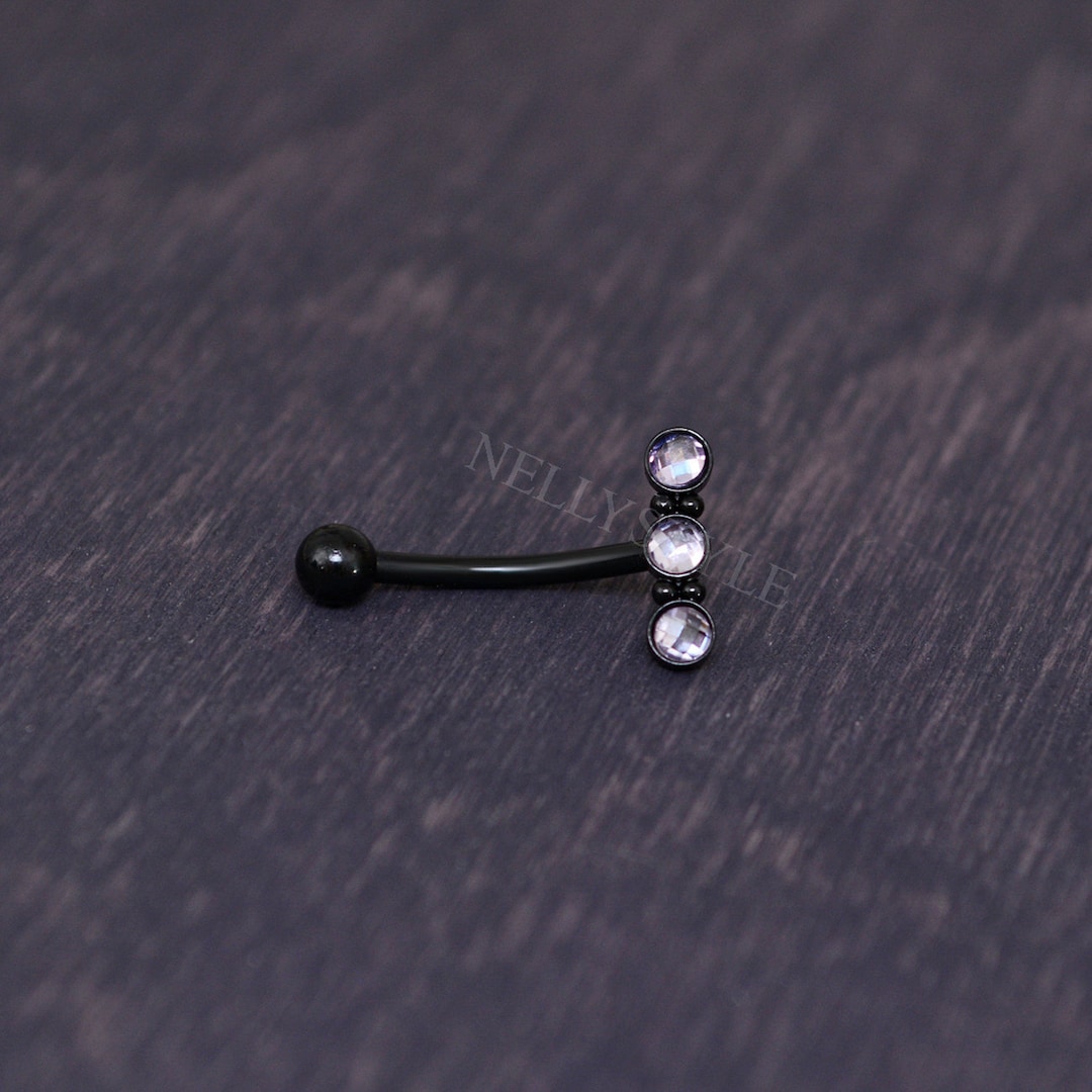 Surgical Steel Eyebrow Curved Barbell - Externally Threaded Rook ...