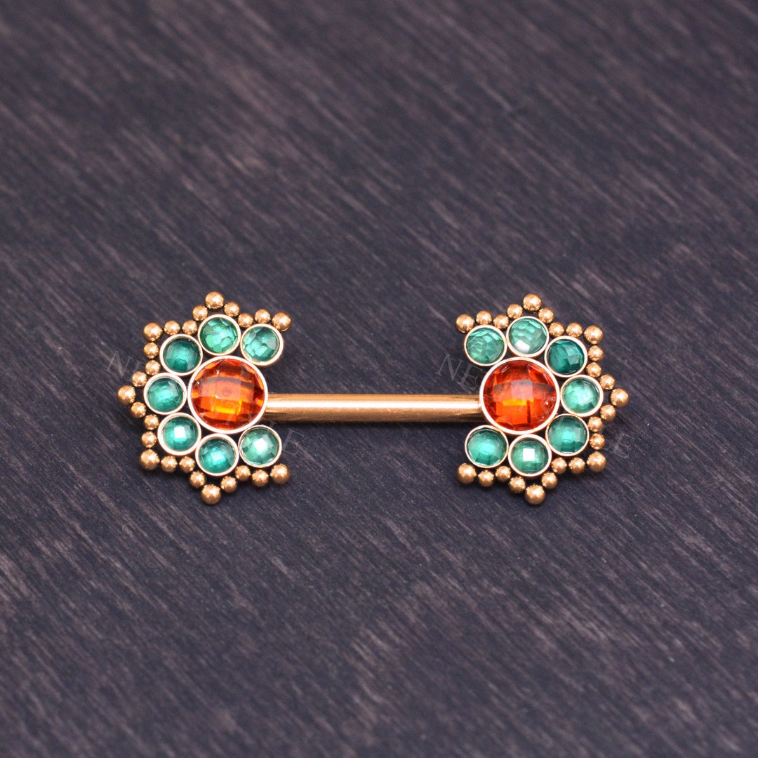 Surgical Steel Nipple Ring Jewelry Cz Nipple Barbell Ring Piercing