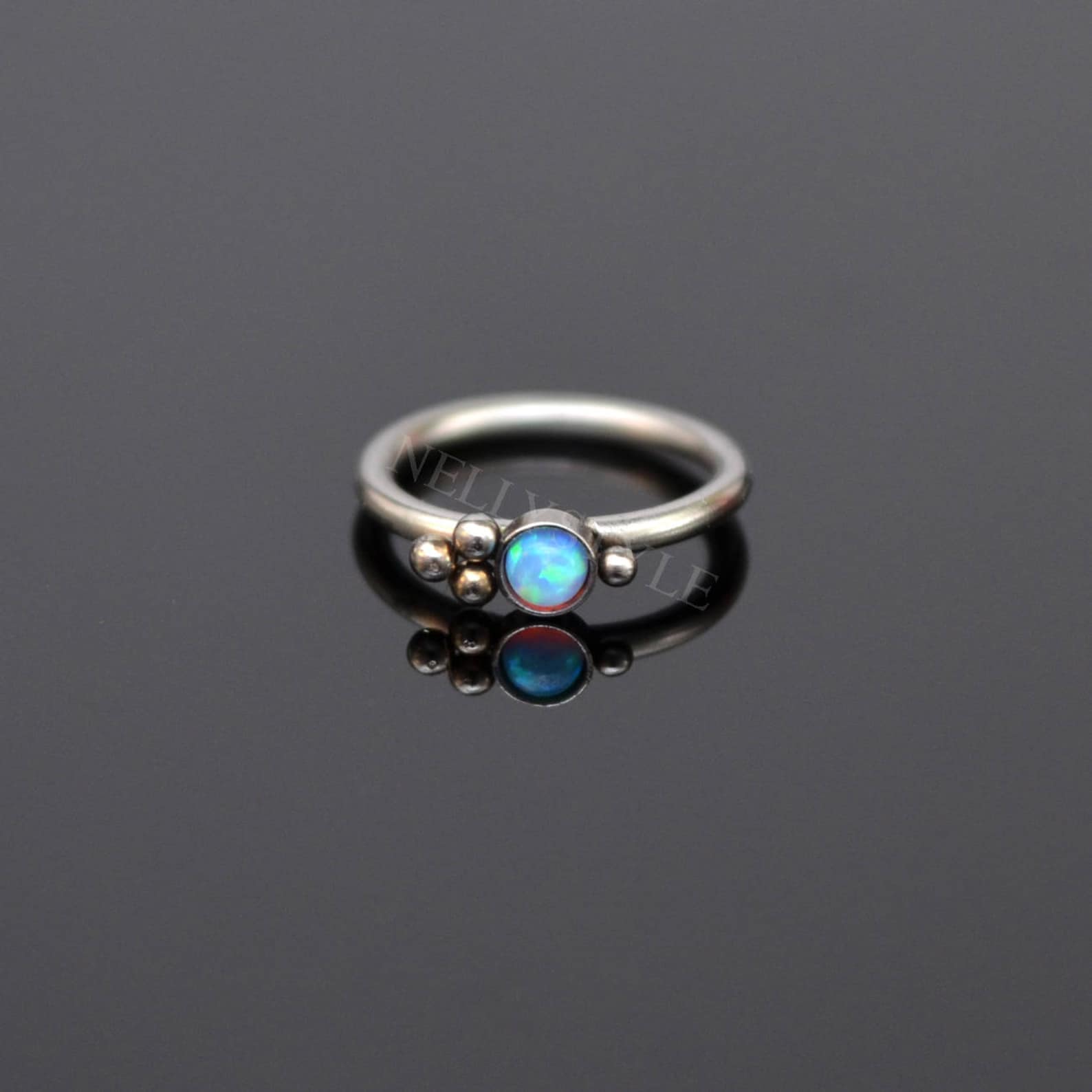 Implant Grade Titanium Nose Ring 18g With Opal Nose Hoop - Etsy
