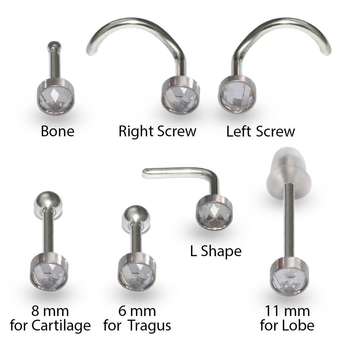 Nose Ring 20g 316L Surgical Steel Nose Stud Nose Screw | Etsy