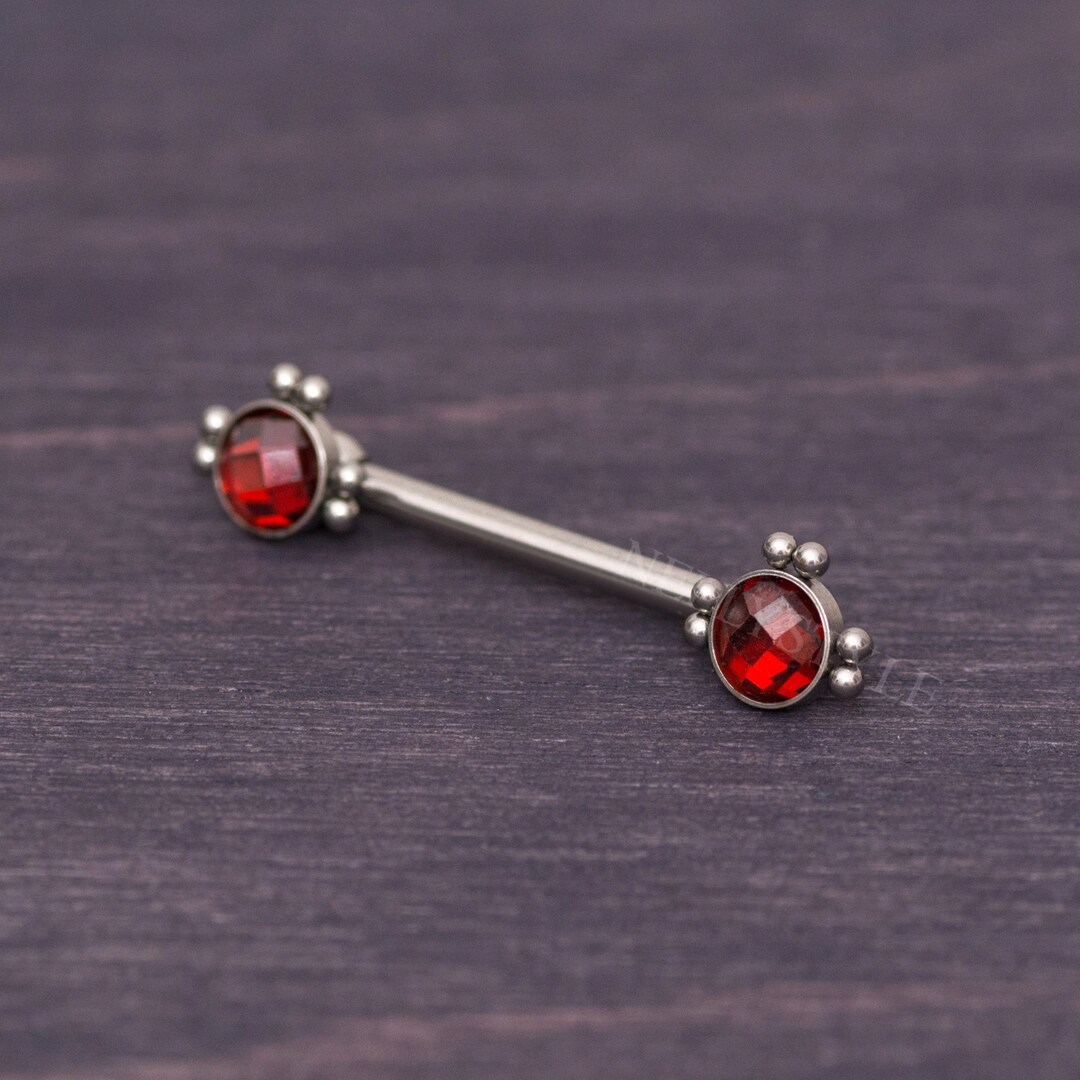 Implant Grade Titanium Nipple Ring Jewelry CZ - Nipple Barbell Ring ...