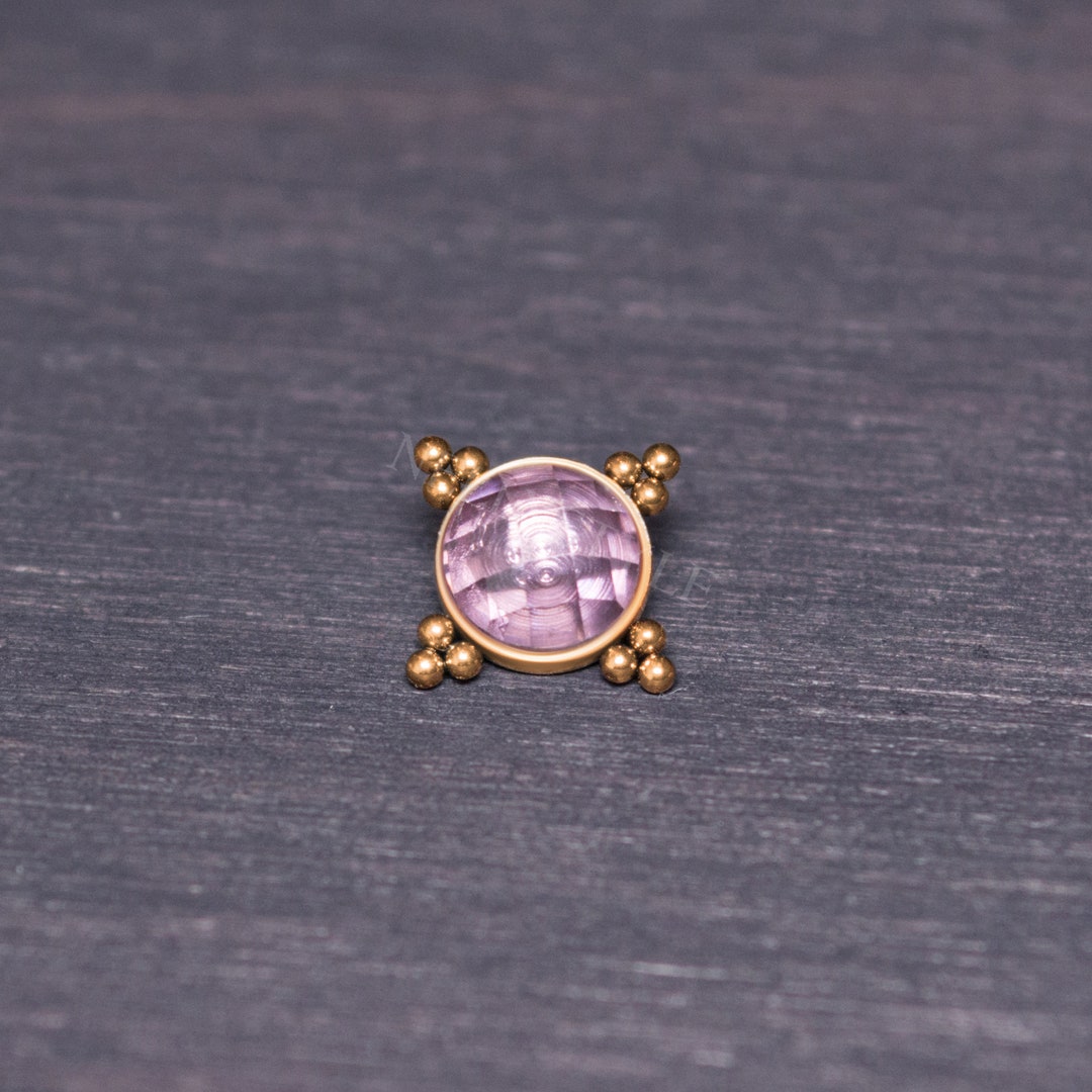 Surgical Steel Dermal Piercing - Dermal Top Threaded With CZ Stone - Etsy