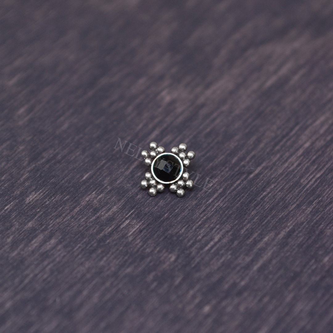 Dermal Top Surgical Steel - Internally Threaded Dermal With Onyx - Etsy