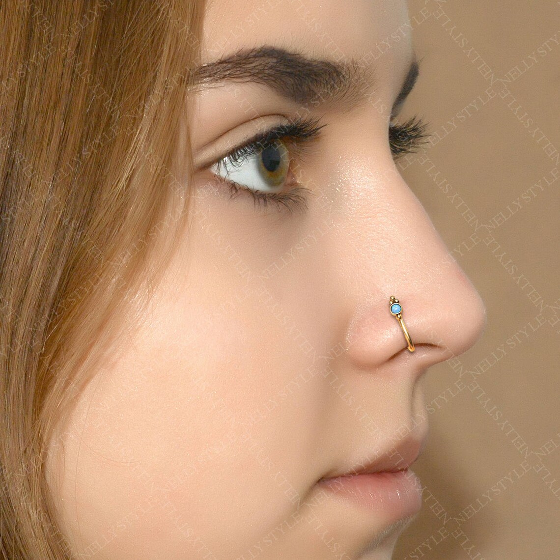 Nose Ring Stud With Opal Surgical Steel Nose Ring | Etsy