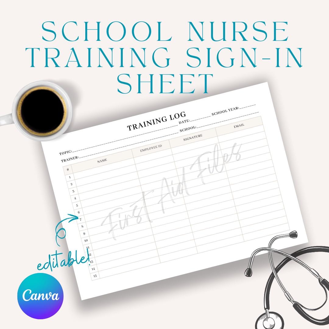 School Nurse Training Sign-in Sheet - Etsy