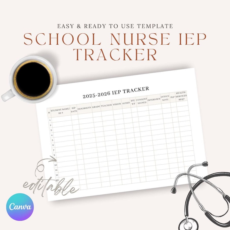 School Nurse IEP Tracker - Etsy