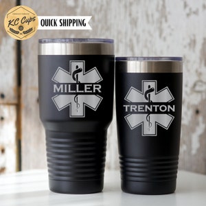 Personalized EMT Tumbler 30 Oz or 20 Oz, Laser Engraved Stainless Cup ...