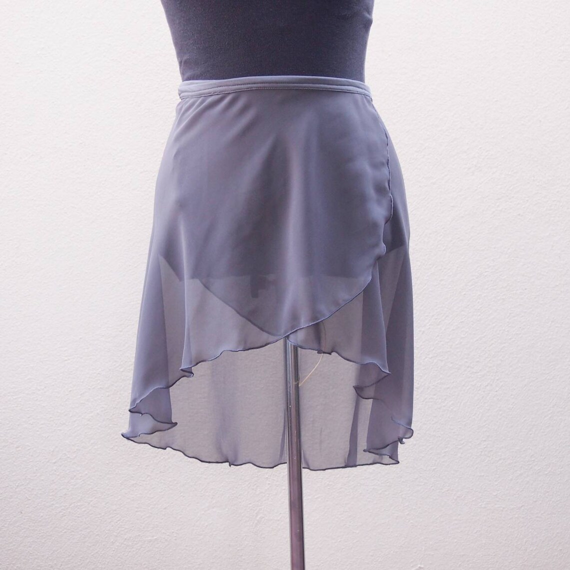 Size S Grey Wrap Ballet Skirt Crossover Ballet Skirt Resortwear Sarong ...