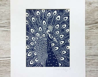 Wren and Tansy Linocut Print Hand Coloured Garden Bird - Etsy