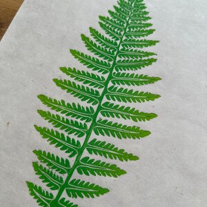 Original Linocut Print Fern | Handmade | Original | Gift for Him | Home ...