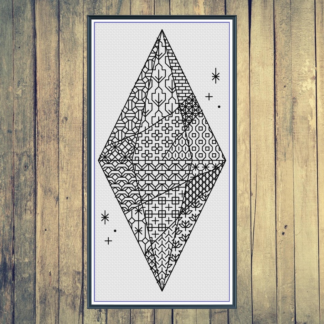 Plumbob Blackwork - Digital Cross Stitch Pattern - Etsy