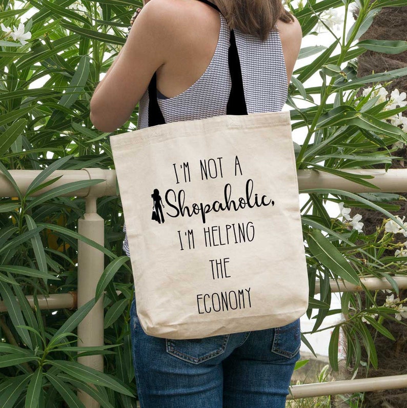 Funny Tote Bag Grocery Bag Tote Bag Im Not a Shopaholic | Etsy