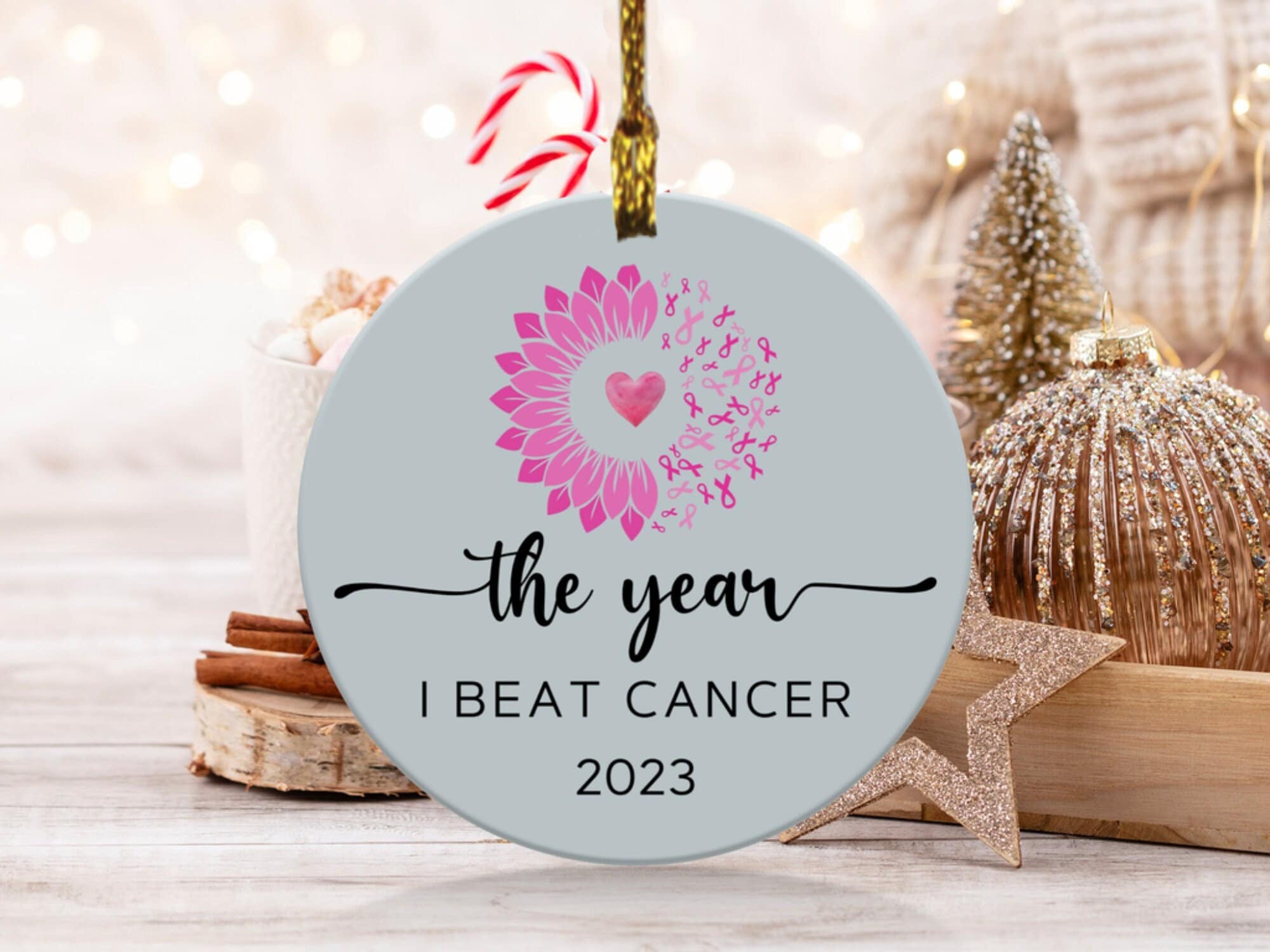 Personalized Breast Cancer Awareness Ornament, Breast Cancer Survivor ...