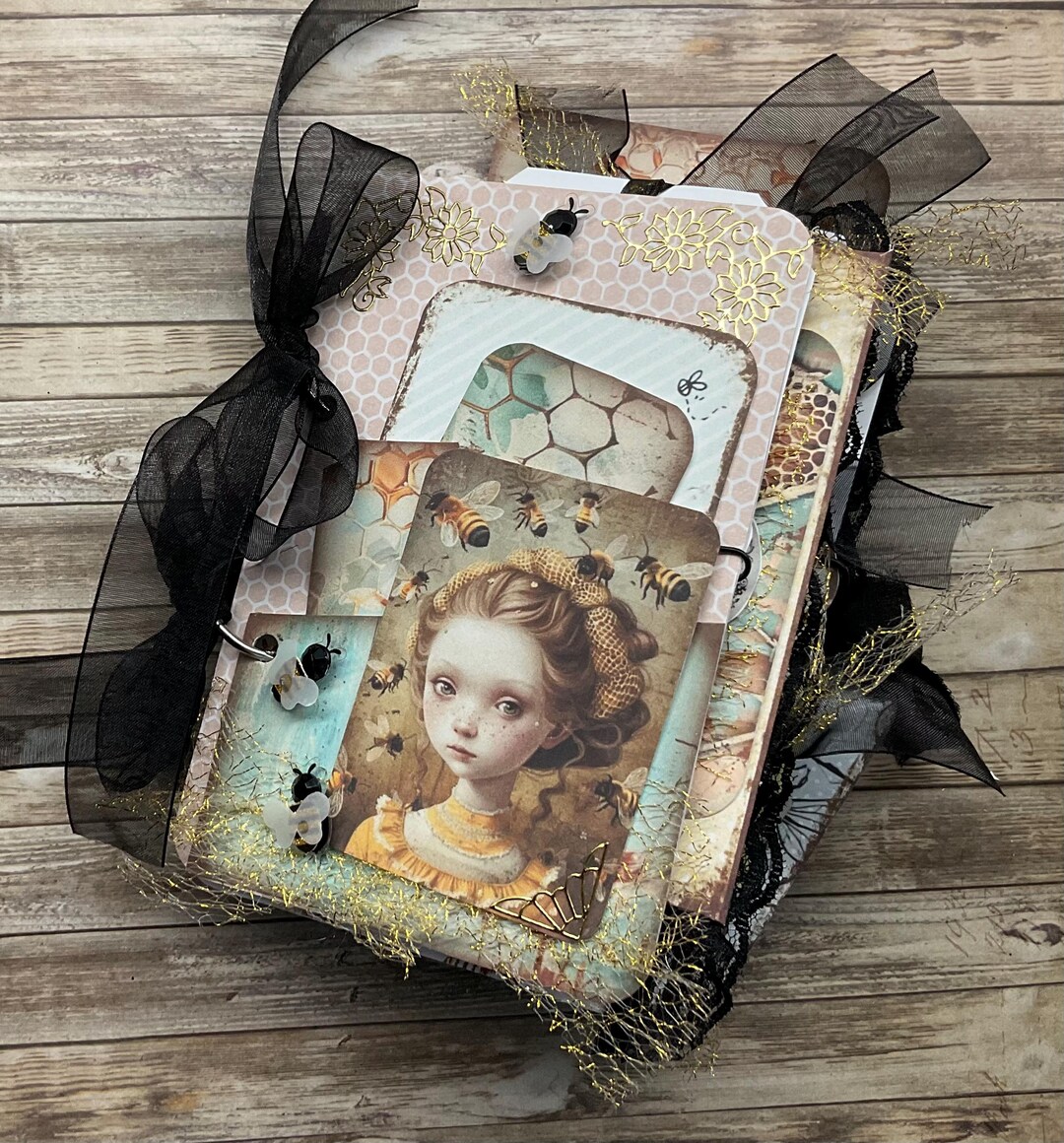 Small Ephemera Junk Journal, 2 Ringed Scrapbook, Handmade Keepsake Book ...