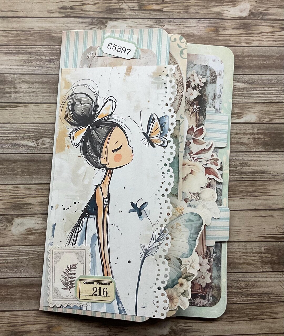 Butterfly Girl Folio, Ephemera Folio, Junk Journal Folder, Happy Mail ...
