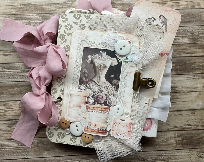 Small Ephemera Junk Journal, 2 Ringed Scrapbook, Handmade Keepsake Book ...