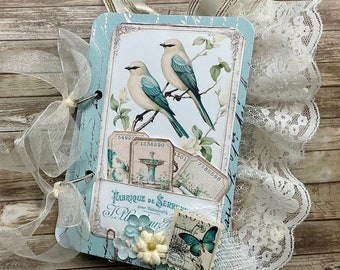 Small Ephemera Junk Journal, 2 Ringed Scrapbook, Handmade Keepsake Book ...