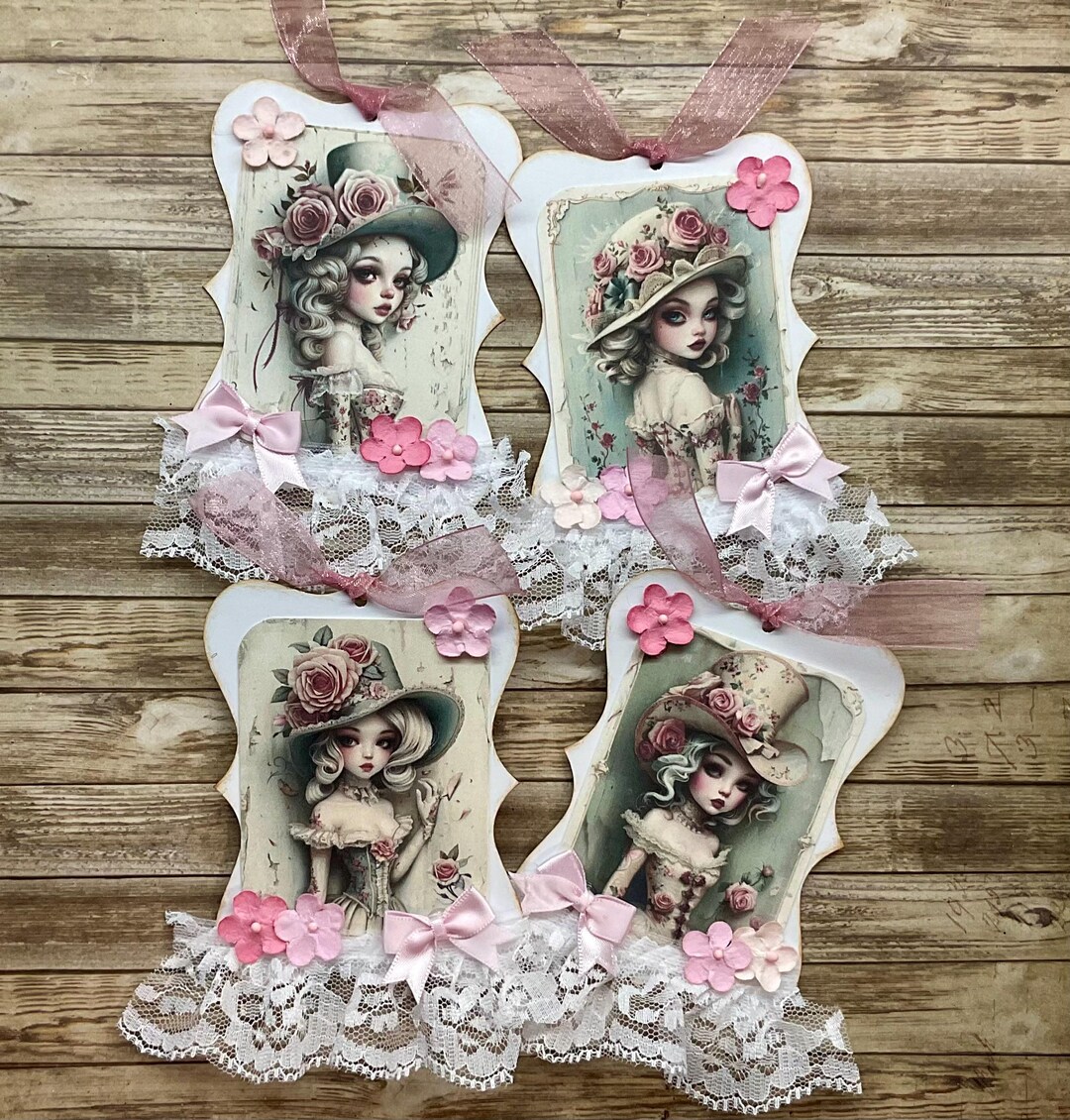 Small Gift Tag Set, Paper Tags, Ephemera Tags, Handmade Gift Tags, Tags ...
