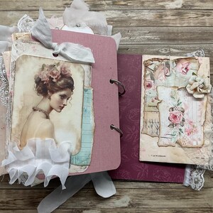 Small Ephemera Junk Journal, 2 Ringed Scrapbook, Handmade Keepsake Book ...