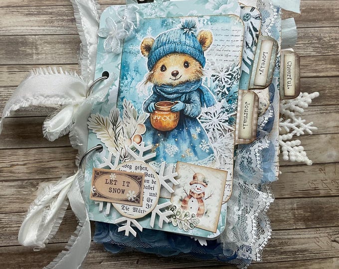 Small Ephemera Junk Journal, 2 Ringed Scrapbook, Handmade Keepsake Book ...