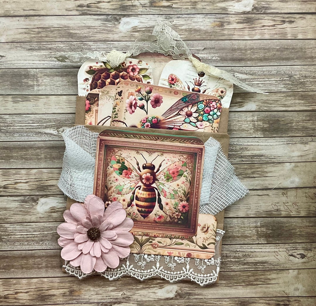 Ephemera Floating Pocket, Pocket Insert, Junk Journal Insert, Ephemera ...