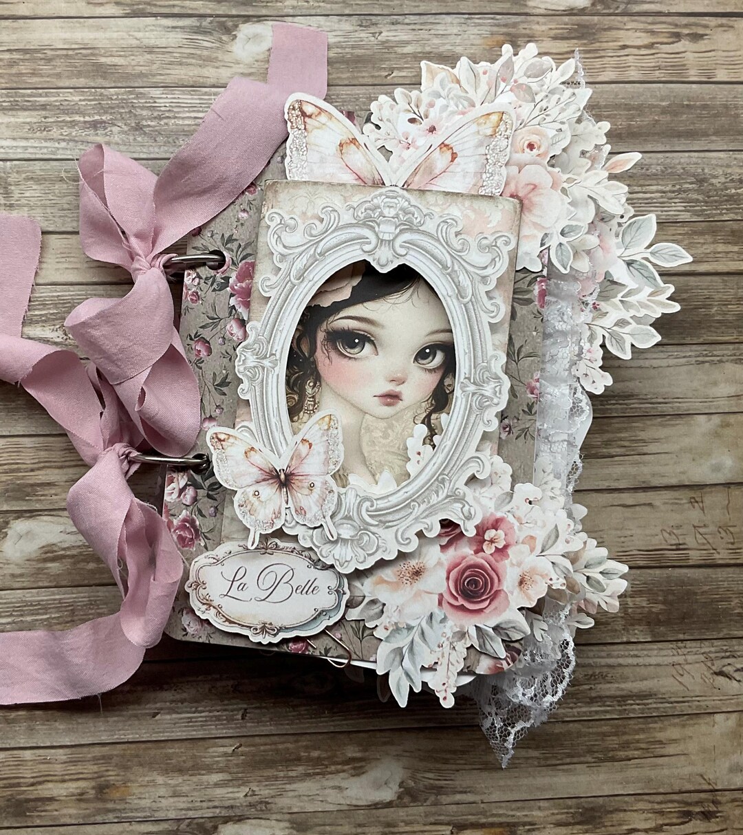 Small Ephemera Junk Journal, 2 Ringed Scrapbook, Handmade Keepsake Book ...