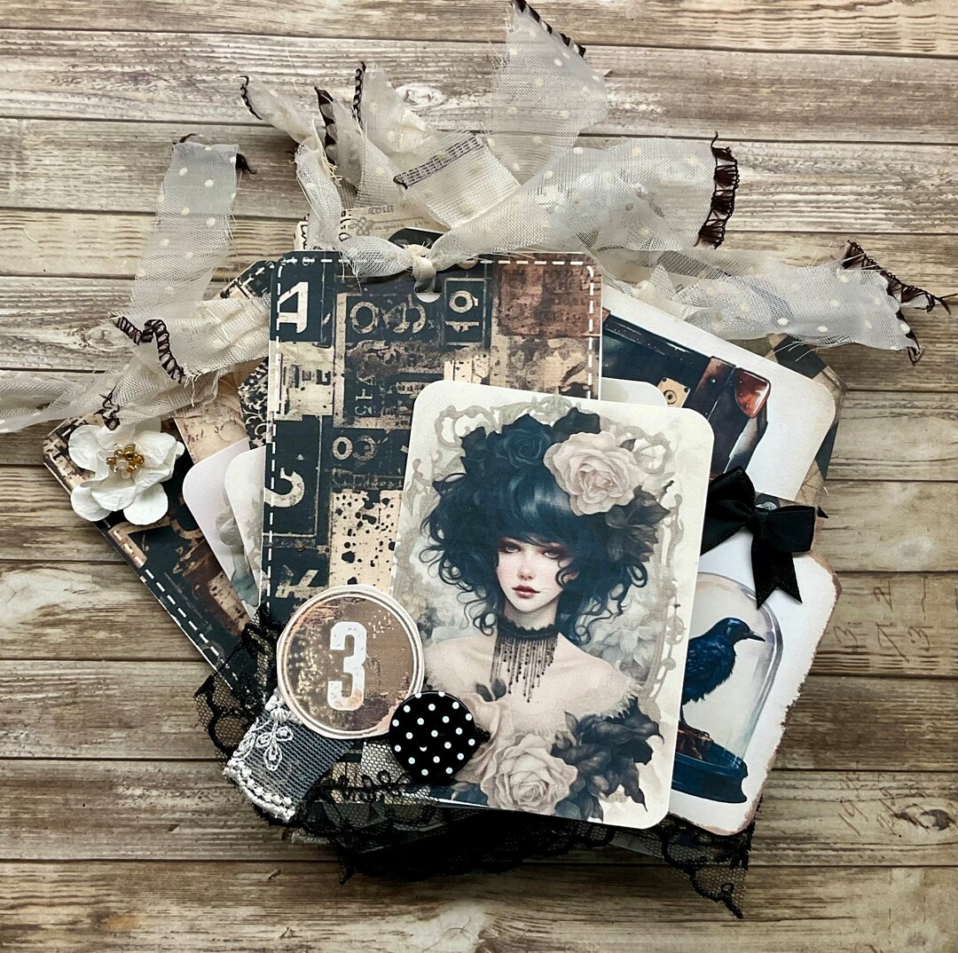 Stack of Ephemera, Set of Ephemera, Handmade Ephemera, Handmade Tags ...