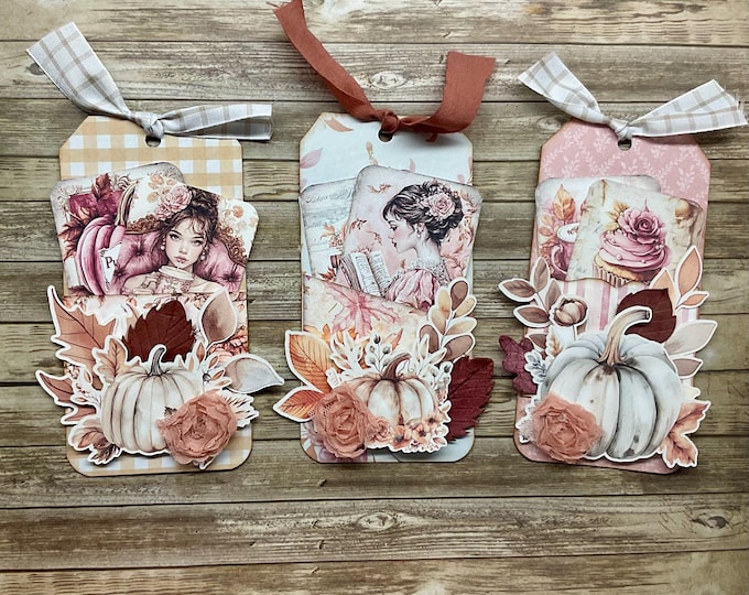 Ephemera Tags, Embellished Tags, Mixed Media Tags, Scrapbook Tags ...