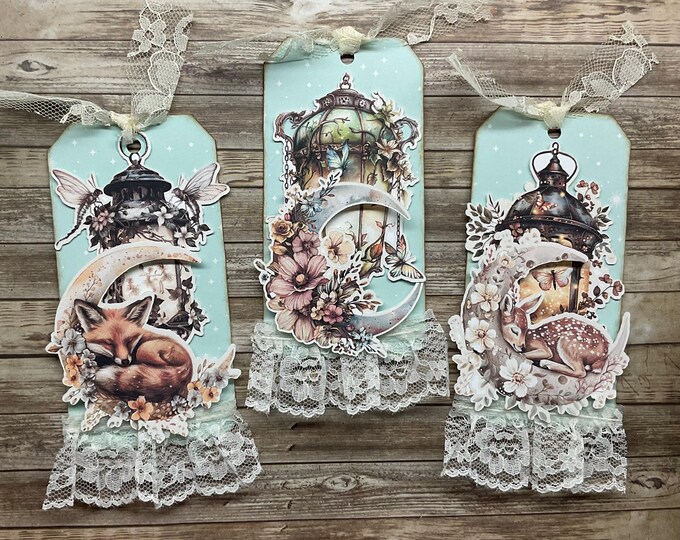 Ephemera Tags, Embellished Tags, Mixed Media Tags, Scrapbook Tags ...