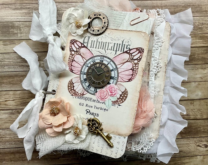 Small Ephemera Junk Journal, 2 Ringed Scrapbook, Handmade Keepsake Book ...