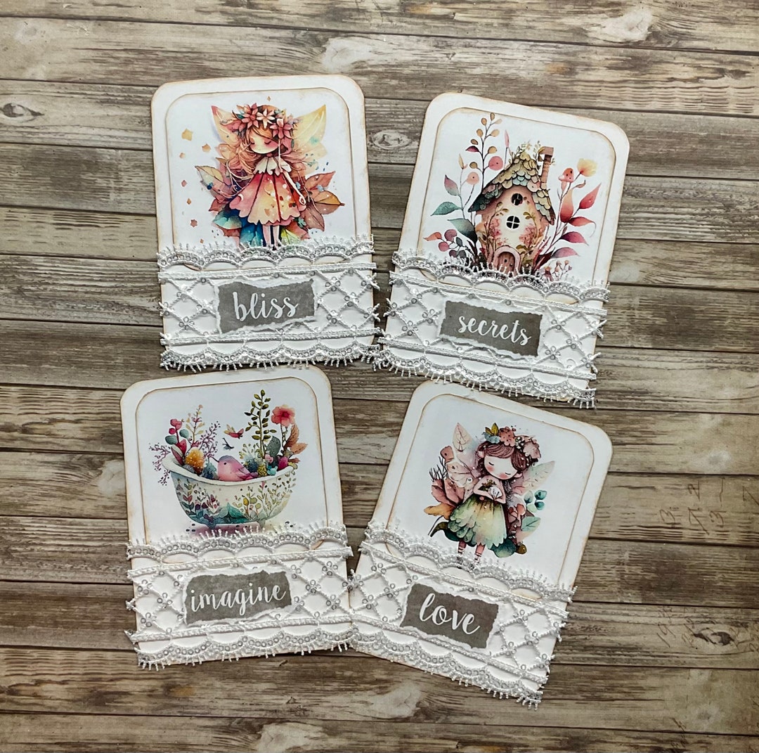 Journaling Cards, Small ATC Cards, Mixed Media Cards, Junk Journal ...