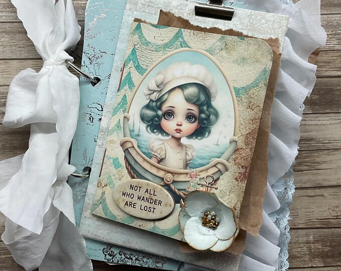 Small Ephemera Junk Journal, 2 Ringed Scrapbook, Handmade Keepsake Book ...