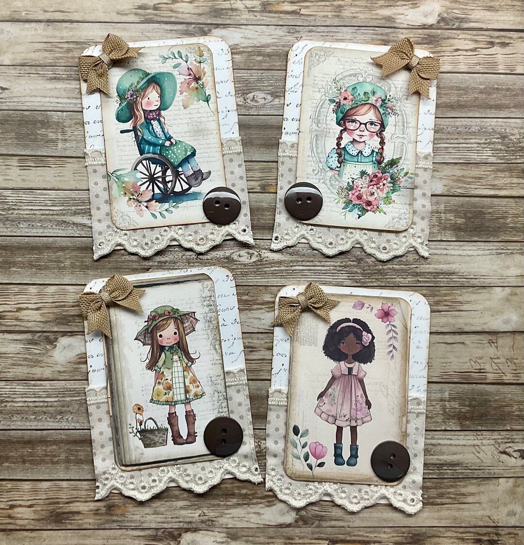 Journaling Cards, Small ATC Cards, Mixed Media Cards, Junk Journal ...