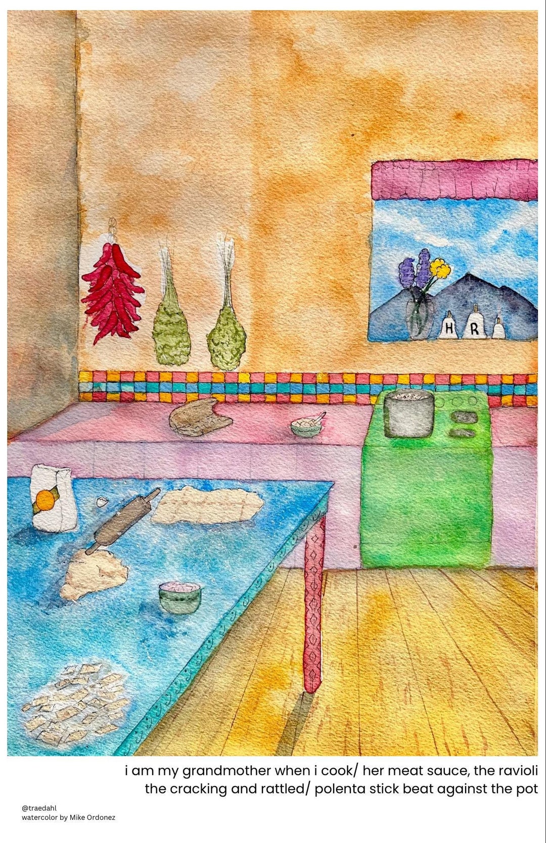 Cozy Kitchen Art, Food Spread Art Print, Grandmas Kitchen, Italian ...