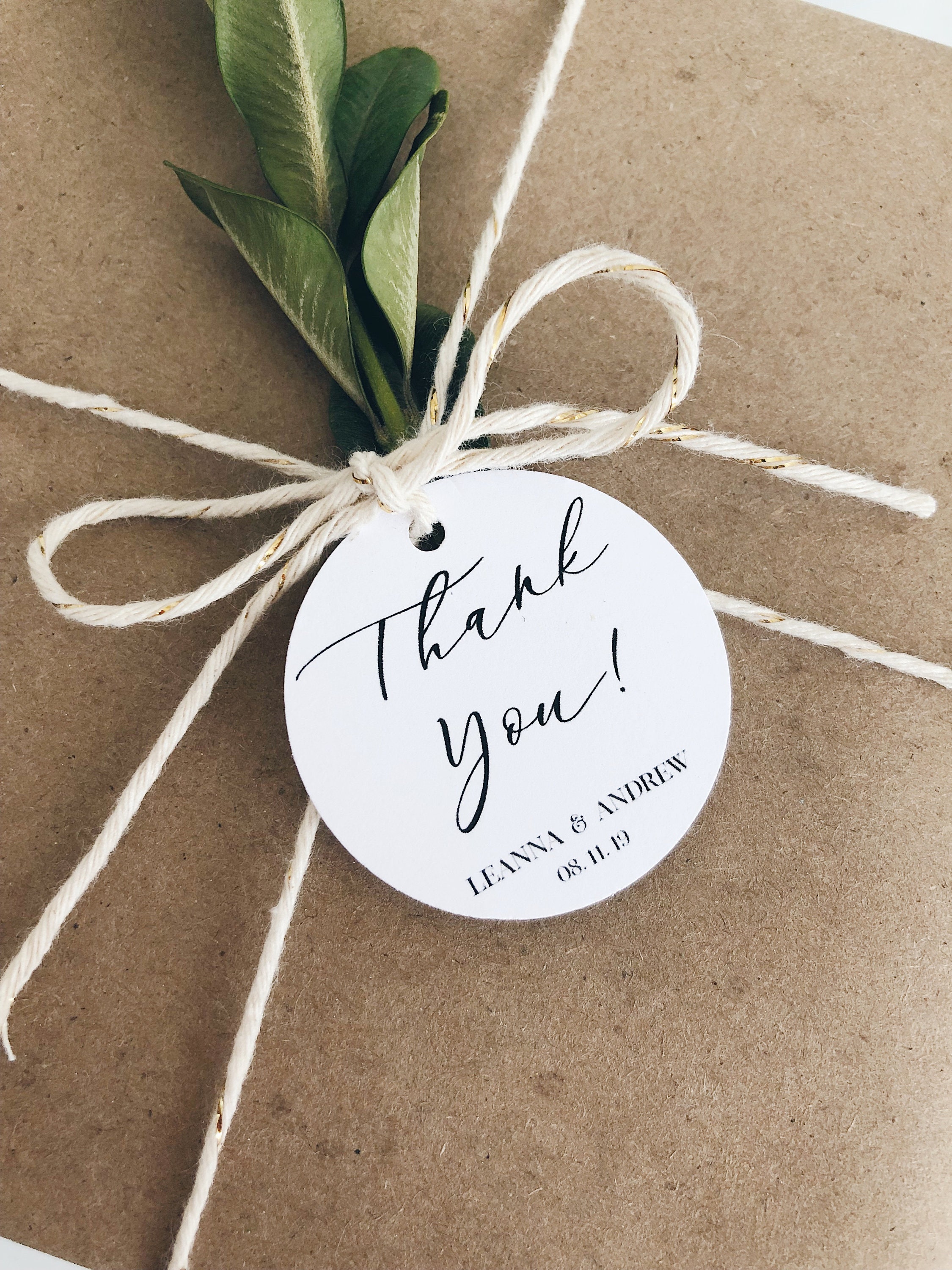 16 Custom Thank You Favor Tags: Circle Tags for Weddings, Showers ...
