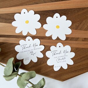 Double Sided Daisy Thank You Favor Tags// Daisy Birthday Gift Tag ...
